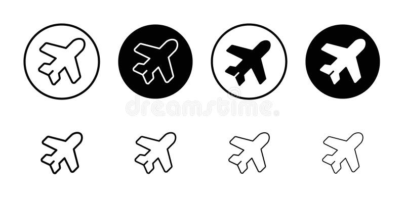 Airplane Icon Outline Vector for Web Ui Stock Vector - Illustration of ...