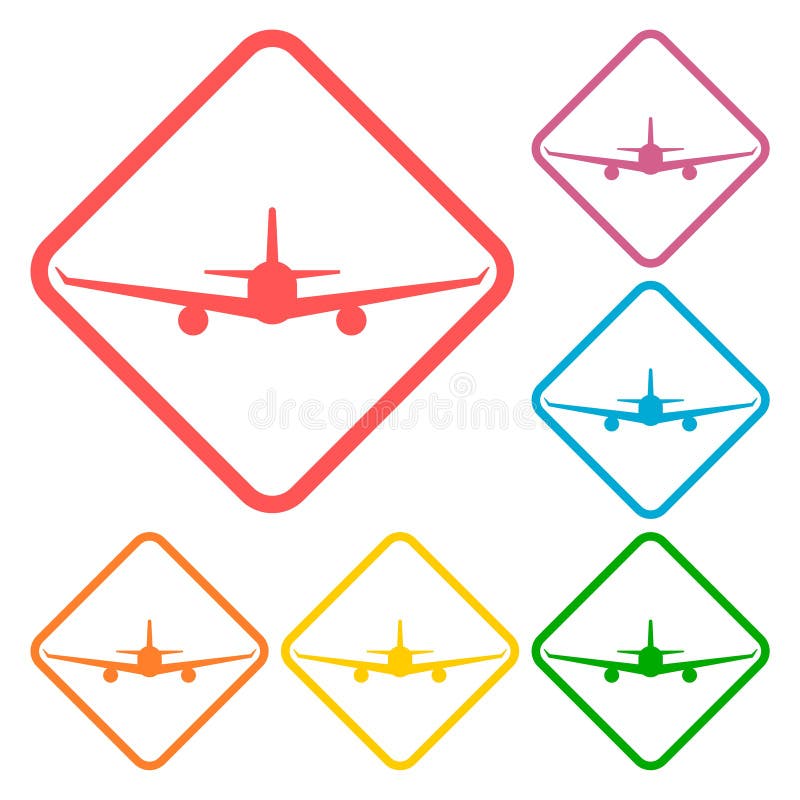Airplane icons set stock vector. Illustration of airplane - 85602014