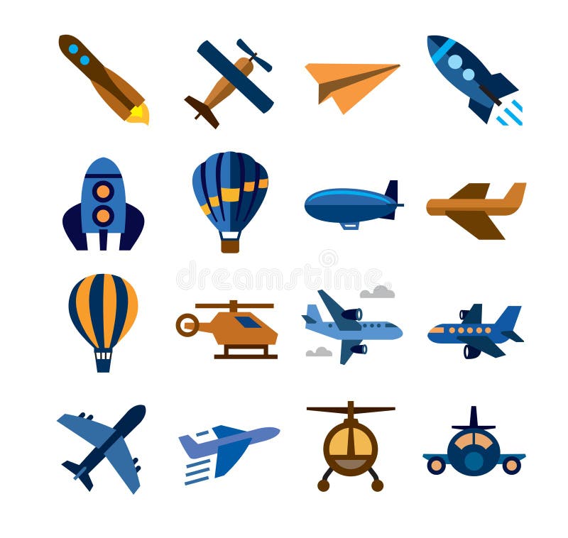 Airplane icons stock vector. Illustration of airbus, aircraft - 49176494