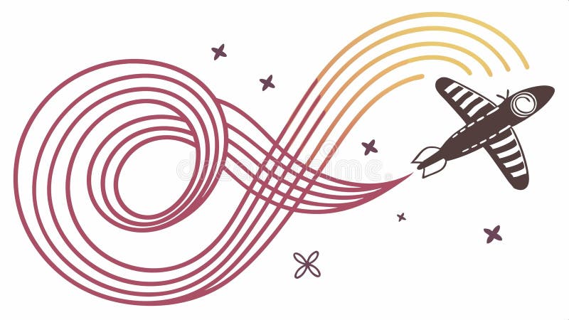 Airplane with Infinity Loop, Travel and Journey Vector Design ...