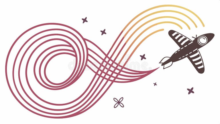 Airplane with Infinity Loop, Travel and Journey Vector Design ...