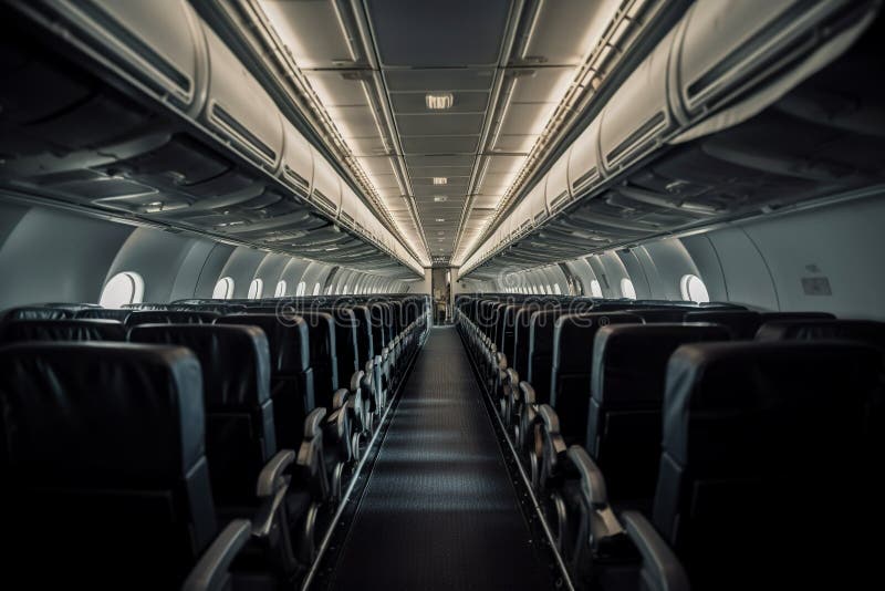Airplane Interior Background. Generative AI Stock Illustration ...