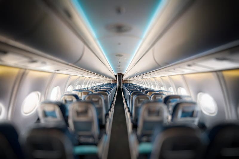 Airplane Interior, Isle and Seats Stock Illustration - Illustration of ...
