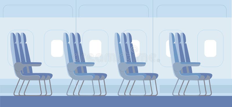 Airplane Interior with Seats. Windows from Inside the Airplane ...
