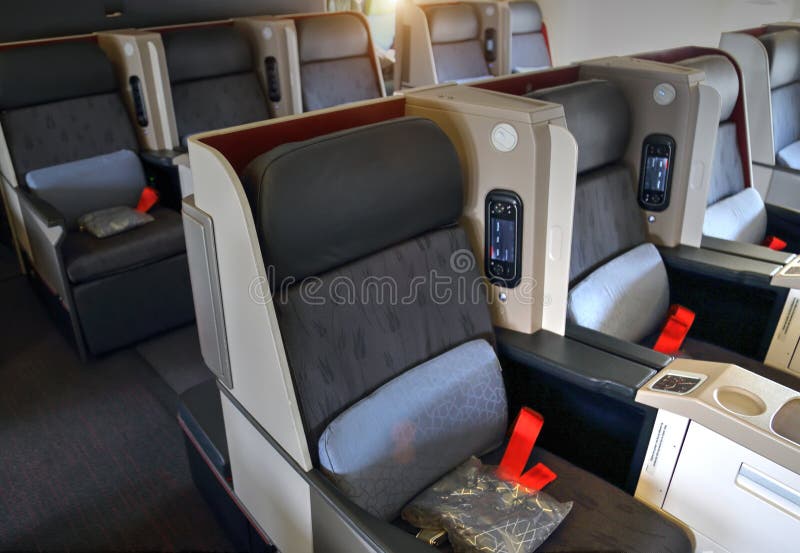 Airplane Interiors, First Class Stock Image - Image of international ...