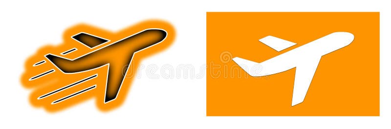 Airplane isolated - Orange stock illustration. Illustration of icon ...