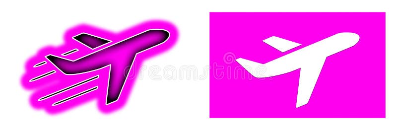 Airplane isolated - Pink stock illustration. Illustration of ...