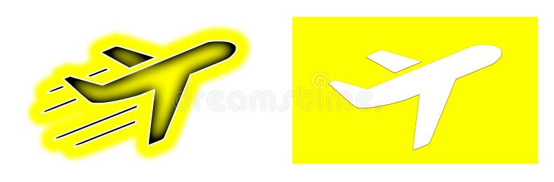 Airplane isolated - Yellow stock illustration. Illustration of color ...