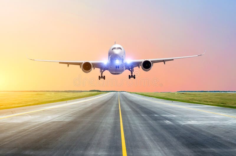 Airplane Aircraft with Split-scimitar Wing Flying Departure Landing ...