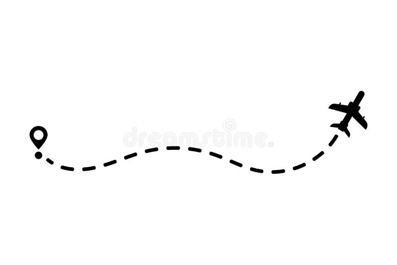 Airplane and Its Trail on a White Background. Vector Illustration Stock ...
