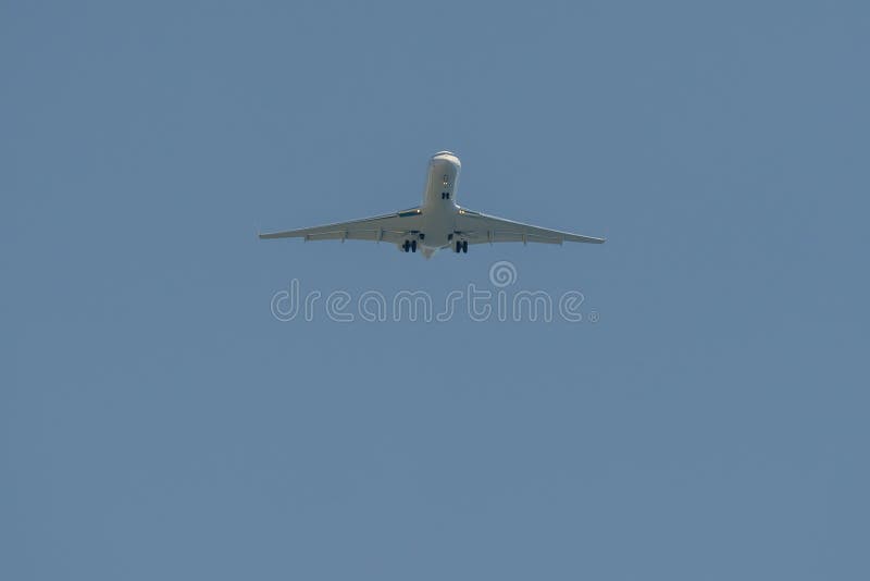 Airplane Jet while Landing from Bottom Stock Image - Image of passenger ...