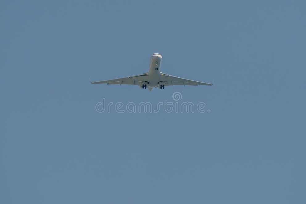 Airplane Jet while Landing from Bottom Stock Image - Image of passenger ...