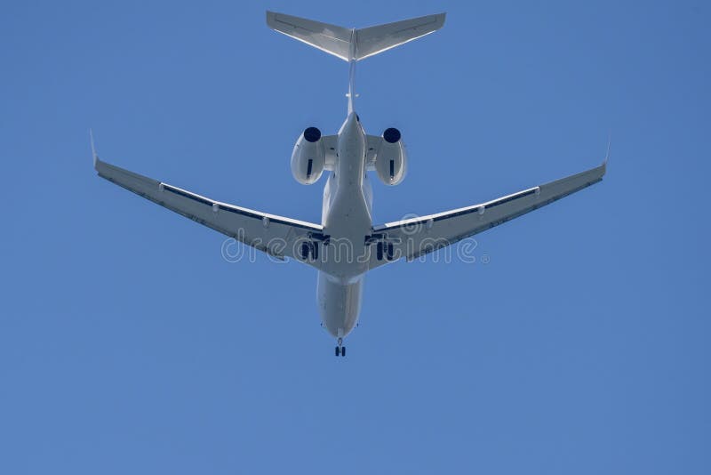 Airplane Jet while Landing from Bottom Stock Image - Image of landing ...