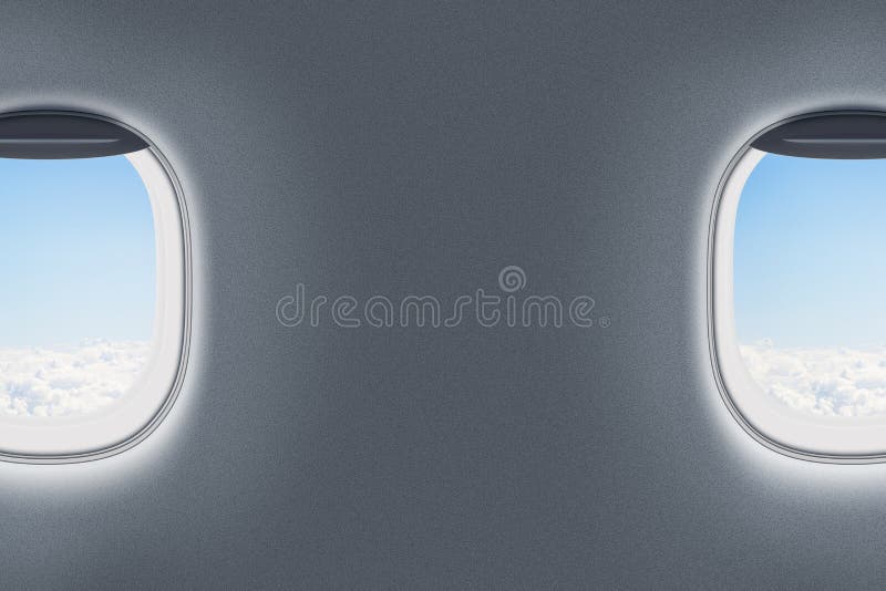 Airplane or Jet Windows Interior Stock Image - Image of cabin, aircraft ...