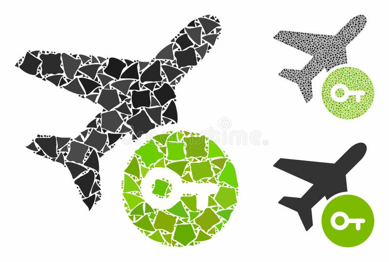 Airplane Key Composition Icon of Inequal Elements Stock Vector ...