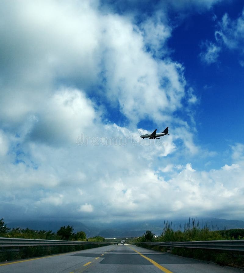 Airplane landing stock photo. Image of traveling, travel - 3380966