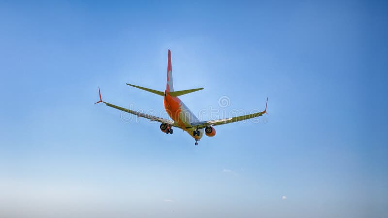 Airplane Landing on the Airport. Perfect View on the Airplane with ...