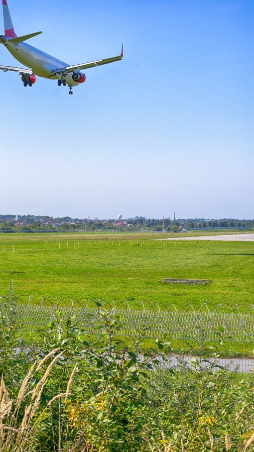 Airplane Landing on the Airport. Perfect View on the Airplane with ...