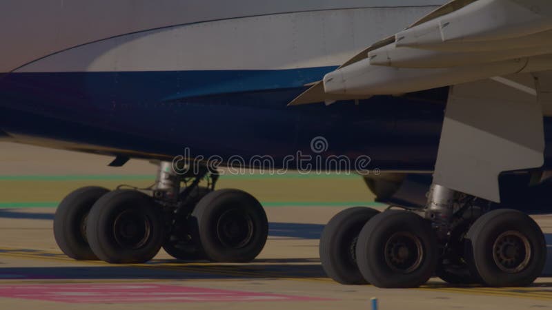 Airplane Landing Gear on Runway Stock Video - Video of tarmac ...