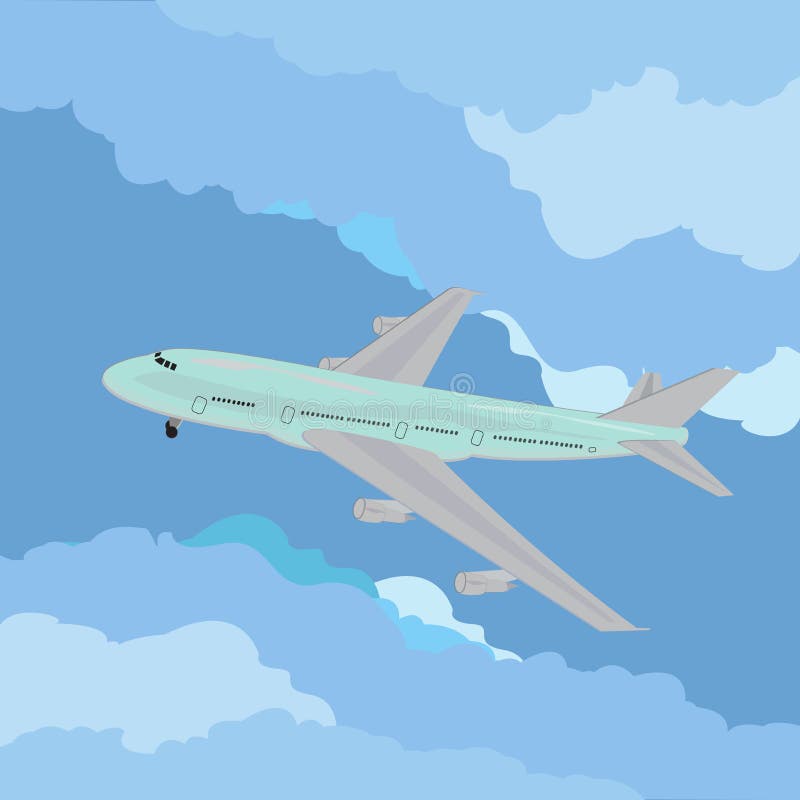 Airplane, Landing, Vector, Illustration Stock Vector - Illustration of ...