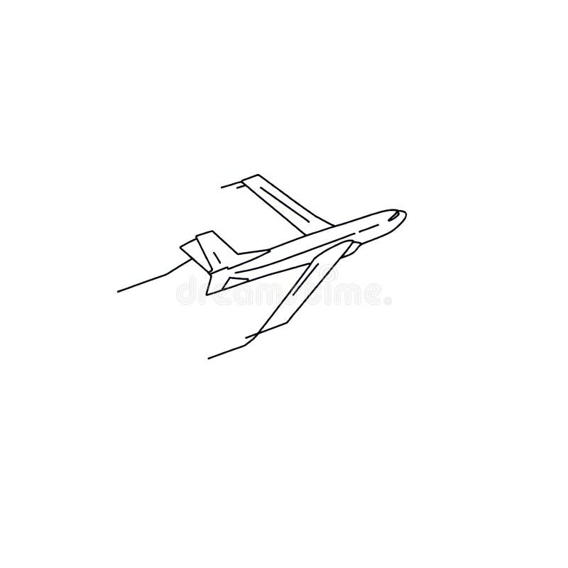 Airplane Line Art Illustration Stock Illustration - Illustration of ...