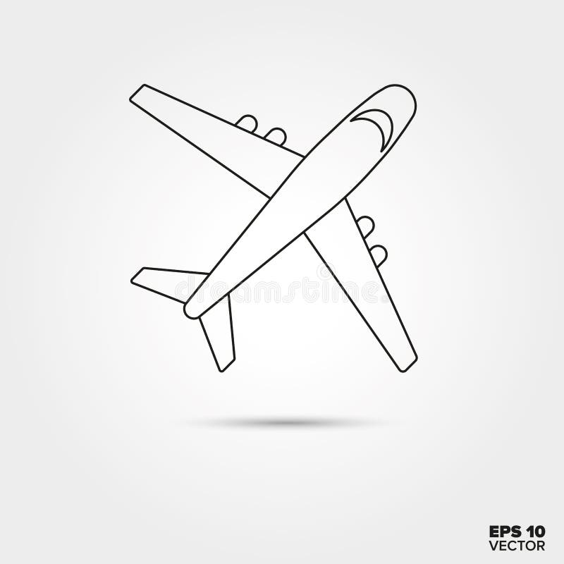 Airplane Line Icon stock vector. Illustration of transportation - 94369833