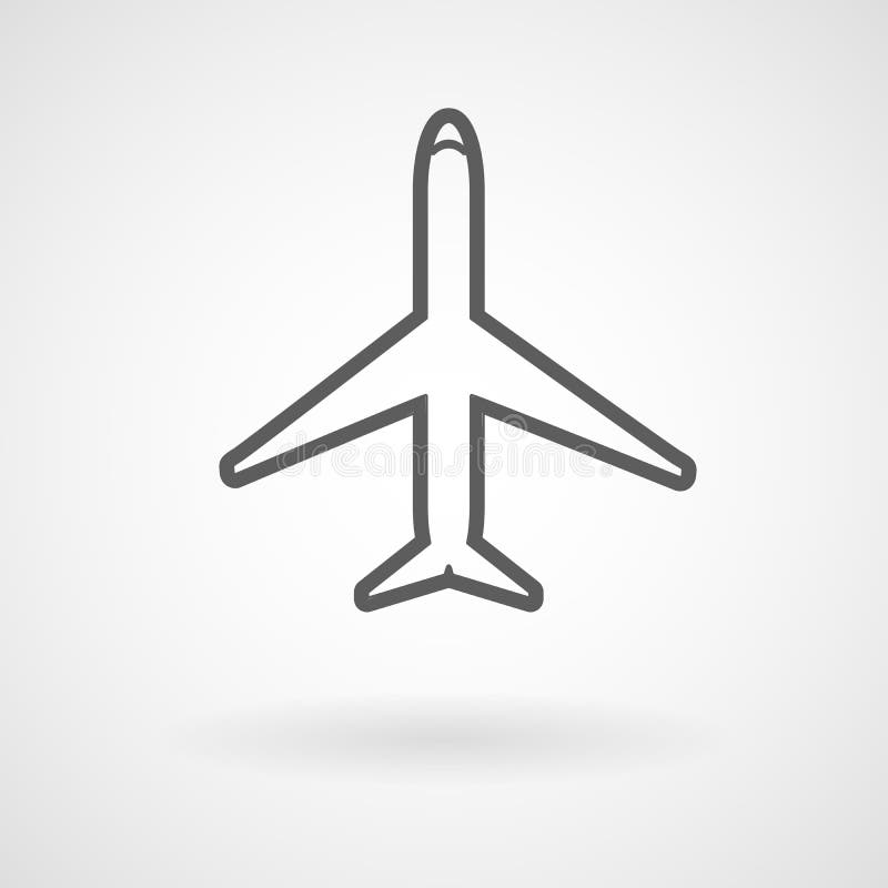 Airplane line icon, vector stock vector. Illustration of icon - 124511363
