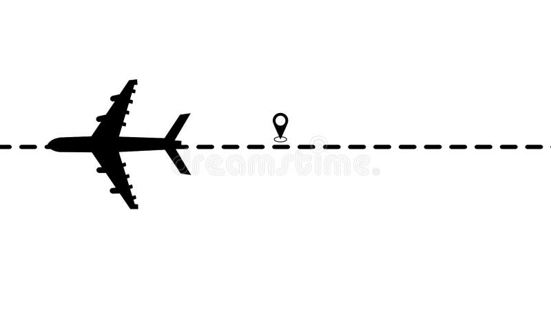 Airplane Line Path Animation. Movement of Air Plane Flight and Route ...