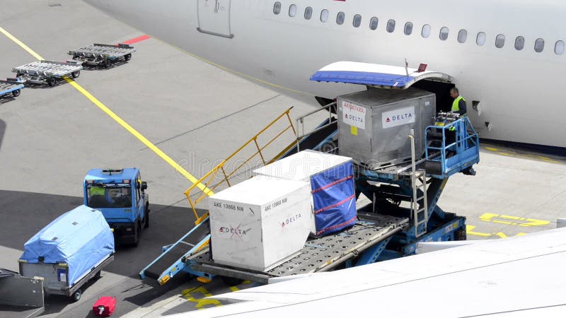 Baggage Loading in Airplane Stock Footage - Video of conveyor, flight ...