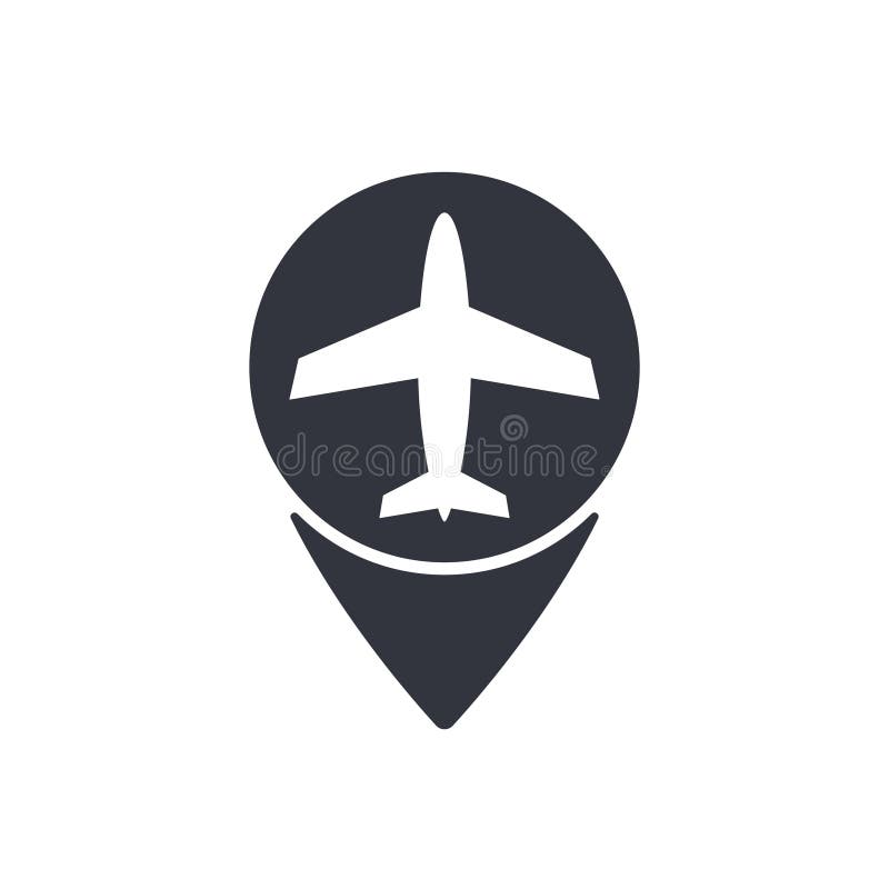 Airplane Location Logo Template Icon Stock Vector - Illustration of ...