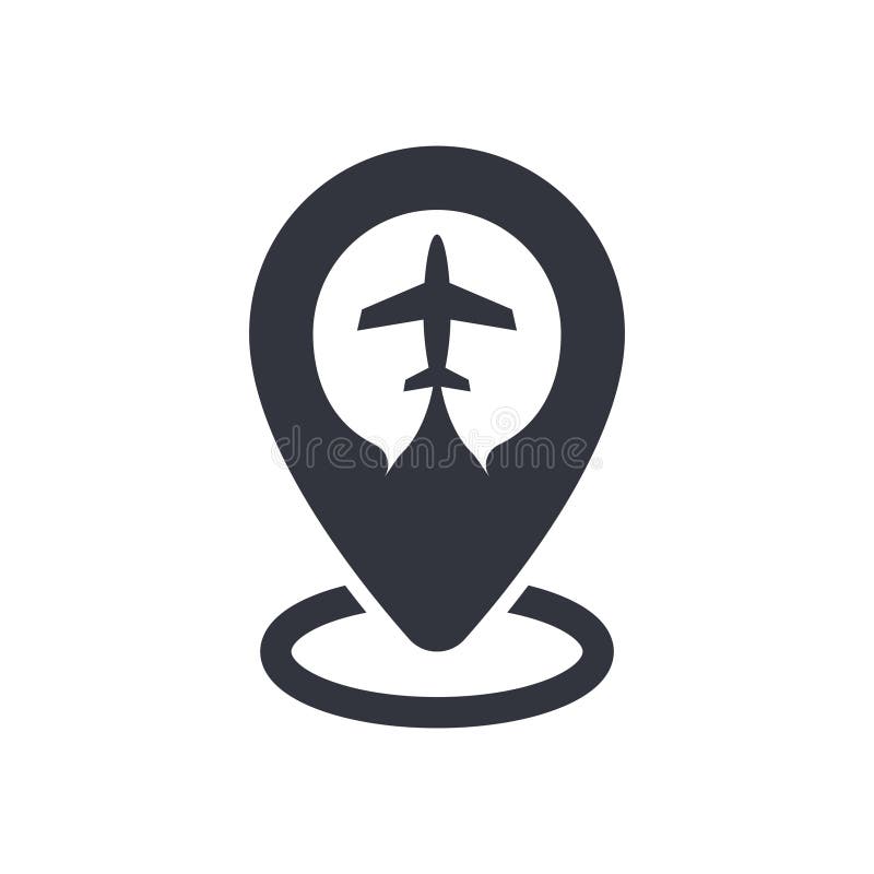Airplane Location Logo Template Icon Stock Vector - Illustration of ...