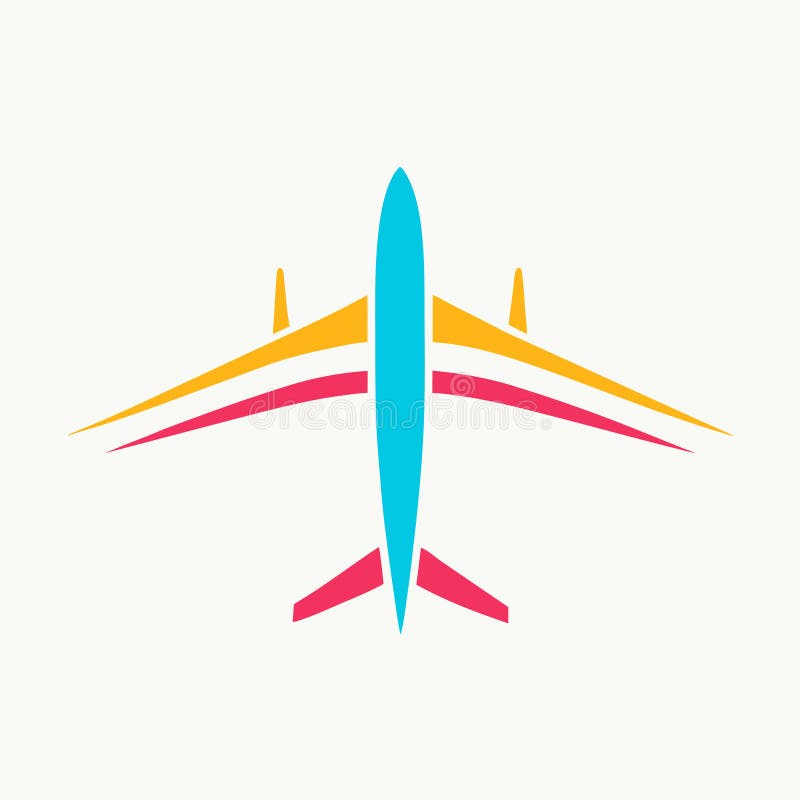 Airplane Logo Illustration on White Background Stock Vector ...