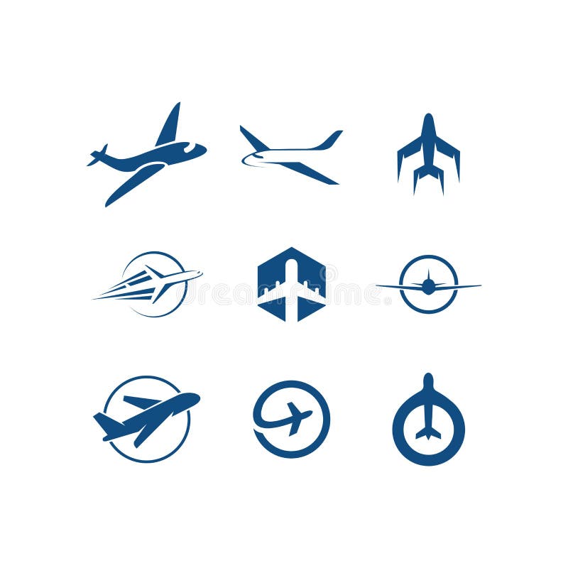 Airplane Logo Template Design Vector Stock Vector - Illustration of ...