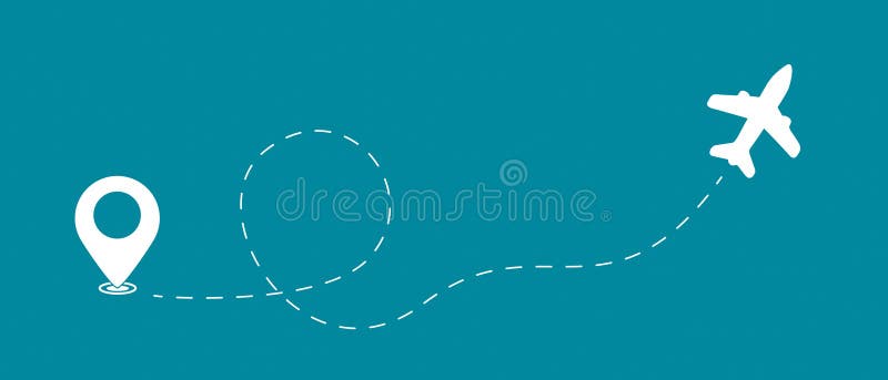 Airplane and Map Pointer, Location Finder, Travel Concept - Vector ...