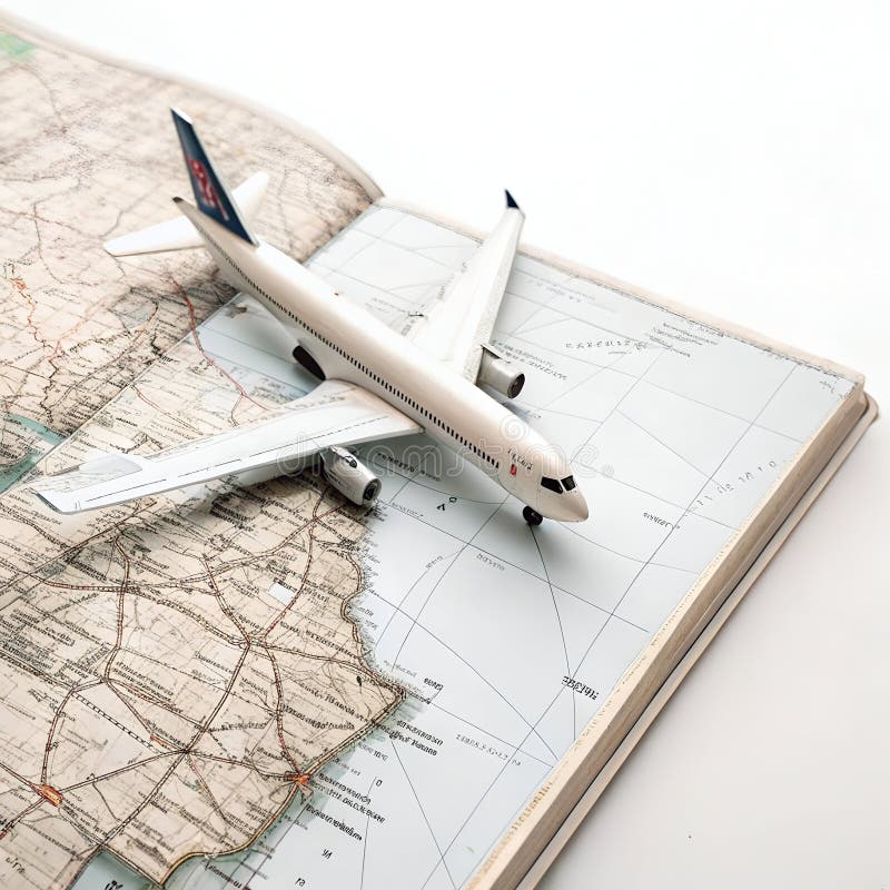 Airplane on Map stock illustration. Illustration of tracking - 357286080