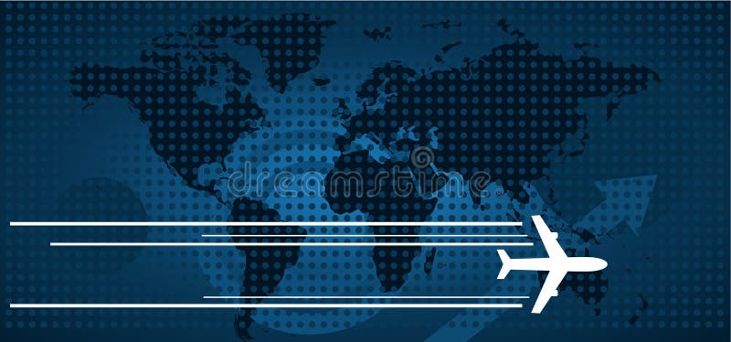 Airplane and Map of World - Vector Background Stock Vector ...