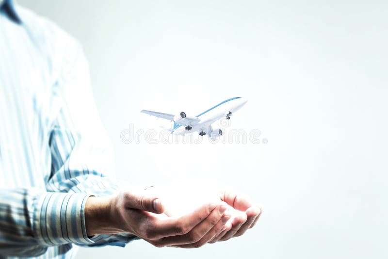 Airplane mini model stock photo. Image of airplane, palm - 143004858