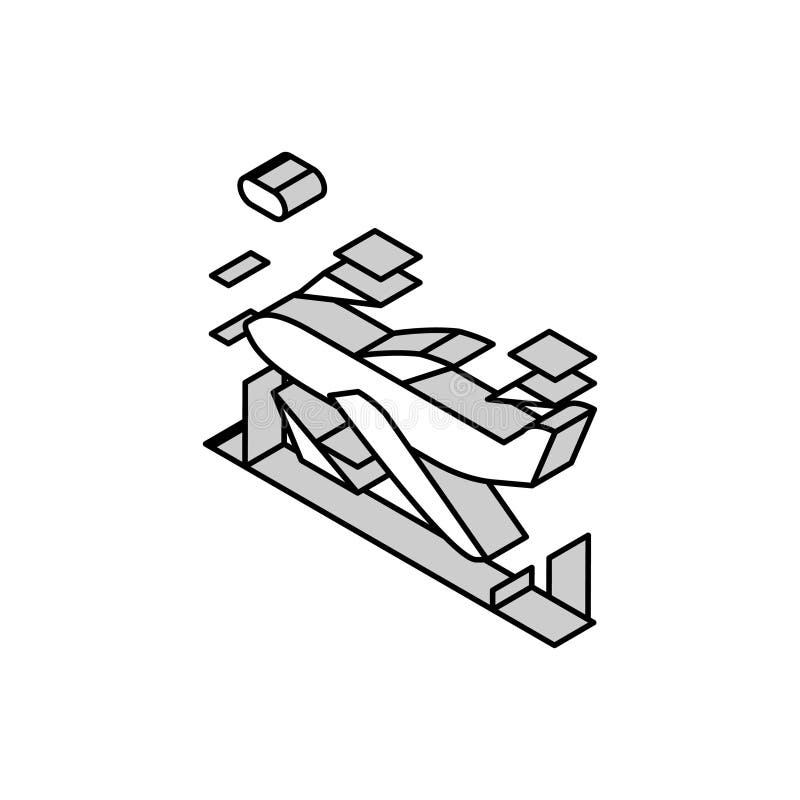 Airplane Modeling Isometric Icon Vector Illustration Sign Stock Vector ...