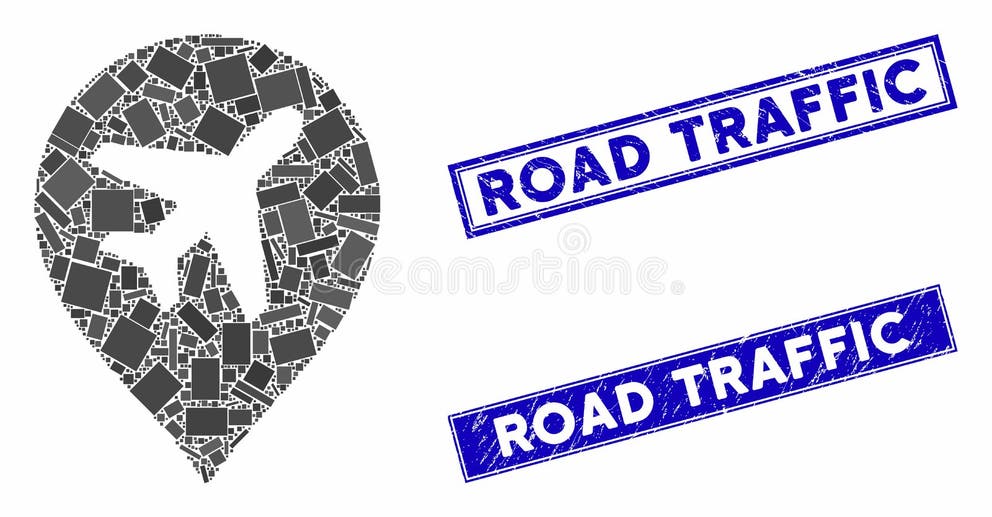 Airplane Mosaic and Grunge Rectangle Watermarks Stock Vector ...