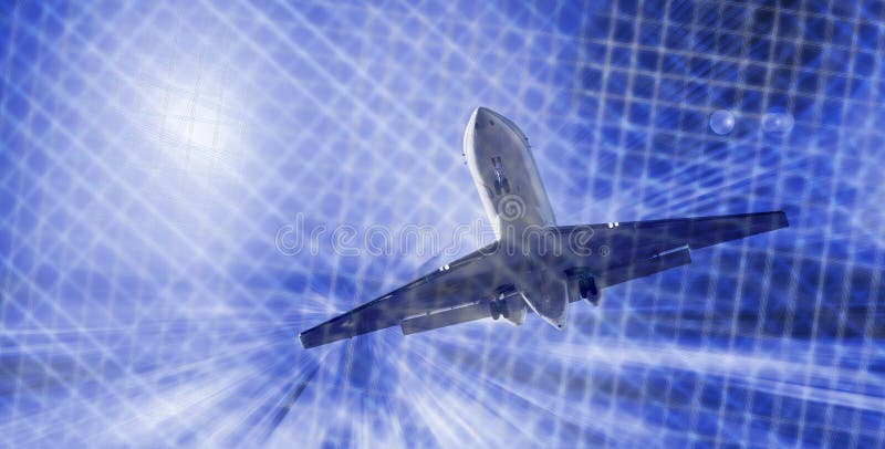 Airplane with Motion Blur Background Stock Photo - Image of midair ...
