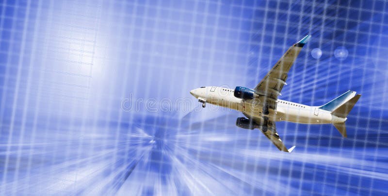 Airplane with Motion Blur Background Stock Image - Image of taking ...