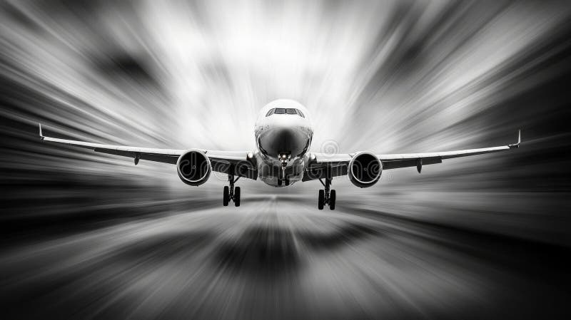 Airplane in Motion Fast Speed Flight Travel Stock Illustration ...