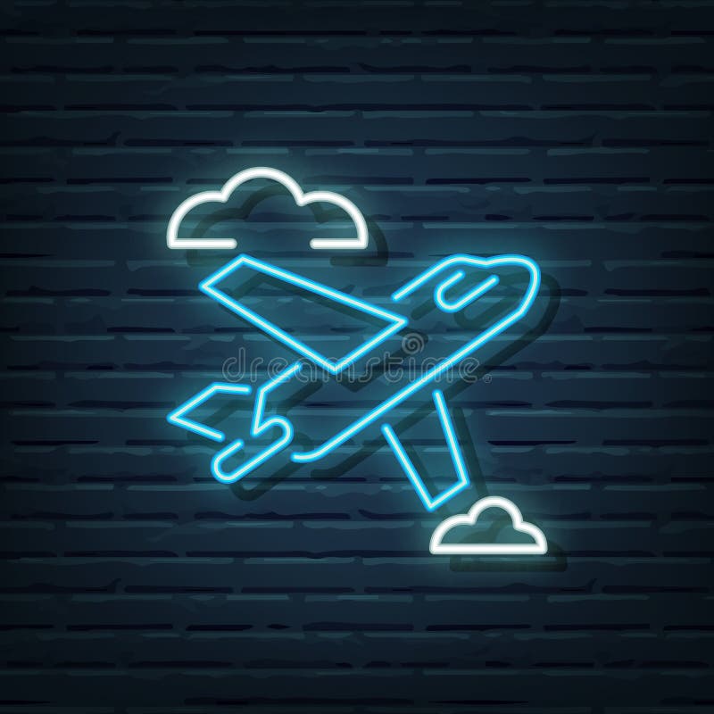Airplane Neon Sign Stock Illustrations – 2,507 Airplane Neon Sign Stock ...
