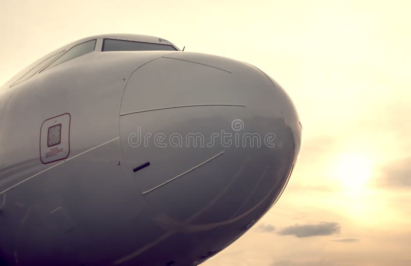Airplane nose, close up stock image. Image of sunny, plane - 30585481