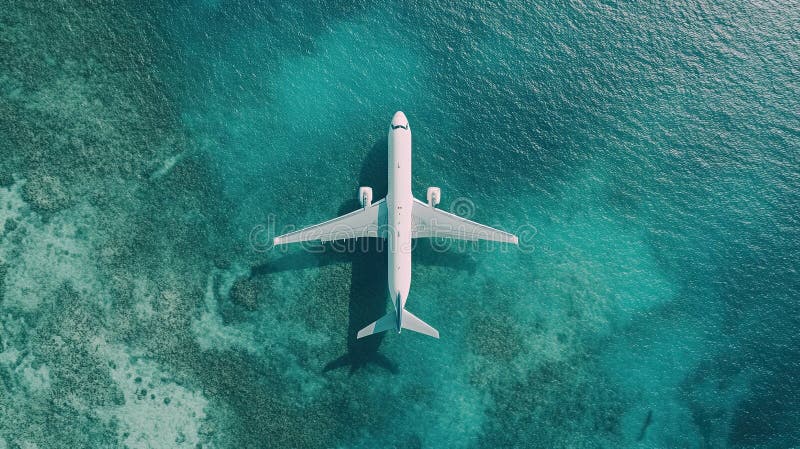 Airplane Ocean Aerial View stock image. Image of travel - 360588865