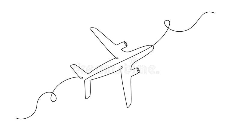 Simple Aeroplane Line Drawing Stock Illustrations – 1,008 Simple ...