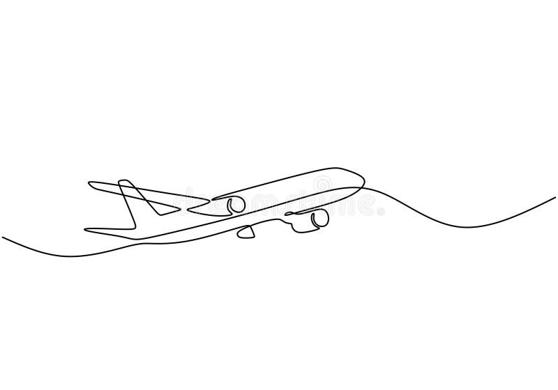 Airplane One Line Drawing Stock Illustrations – 1,214 Airplane One Line ...