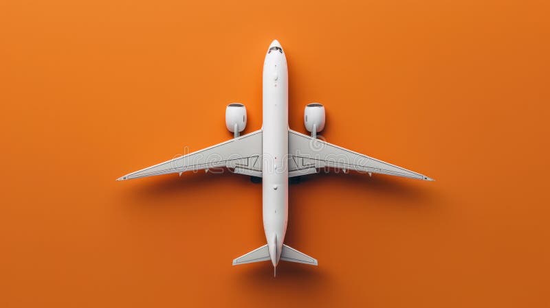 The Airplane on Orange Background.AI Generated Image Stock Photo ...