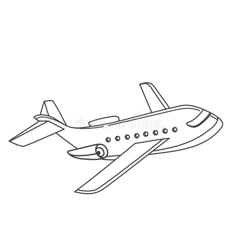 Airplane Outline Icon stock vector. Illustration of travel - 248046116