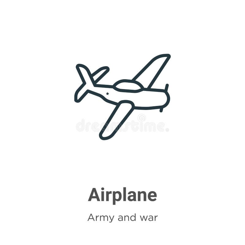 Airplane Outline Vector Icon. Thin Line Black Airplane Icon, Flat ...